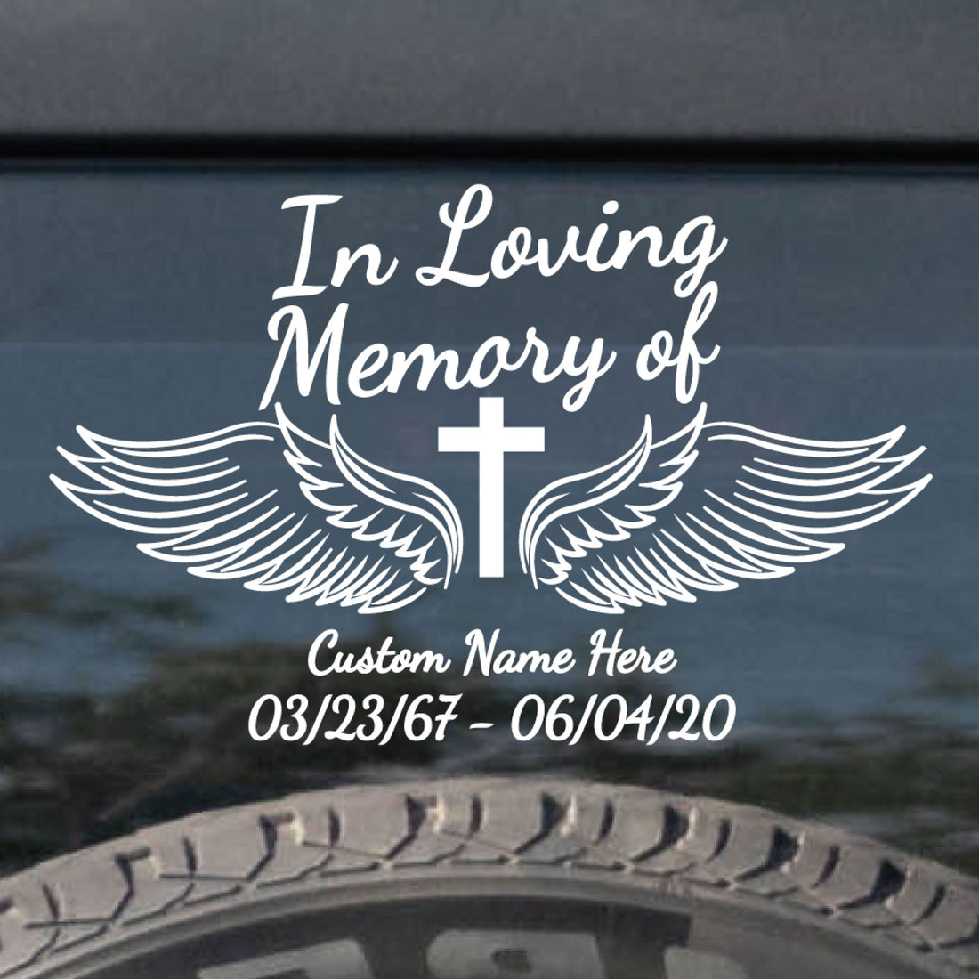 In Loving Memory Sticker Decal - Custom Memorial Decal – Hand of Pier